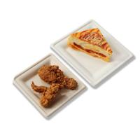 China Microwavable 10 Inch Square Paper Plates Disposable Bagasse Plates Compostable for sale