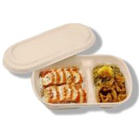 China Food Safe 850ml Pulp Lunch Box Compostable Take Out Containers In Restaurante for sale