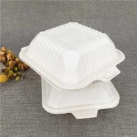 China Biodegradable food container disposable take away cornstarch clamshell food lunch box for sale
