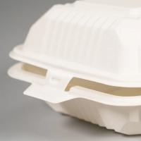 China Biodegradable food container disposable take away cornstarch clamshell food lunch box for sale