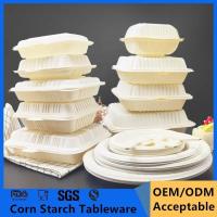 China Safe and environmentally degradable packaging box 600 ml corn starch food container for sale