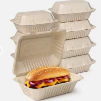 China Restaurante 600ml Pulp Food Container Compostable Takeaway Box For Food Packaging for sale