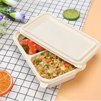 China 2 boxes with cover cornstarch lunch box disposable fast food packaging box wholesale for sale