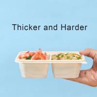 China 2 boxes with cover cornstarch lunch box disposable fast food packaging box wholesale for sale