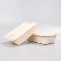 China Disposable Long Corn Starch Food Container 32oz Freezer Safe Reusable for sale