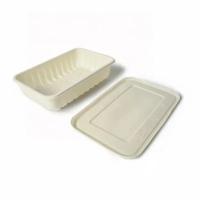 China Eco friendly Biodegradable Beige Color Corn Starch Disposable Takeaway Fast Food Container With lid for sale