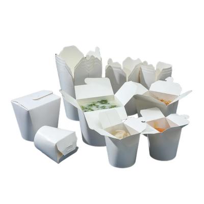 China Creative food packaging round bottom take away noodle pasta paper boxes 26oz for sale