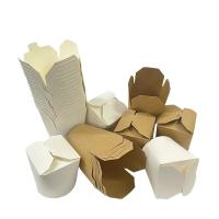 China Creative food packaging round bottom take away noodle pasta paper boxes 26oz for sale