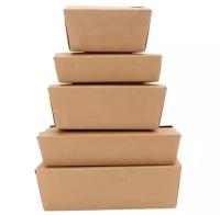 China Customized disposable salad paper box packaging for food kraft paper fruit salad box for sale