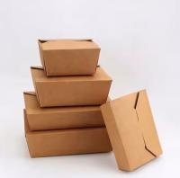 China 720ml Food Grade Container For Food Take Away Kraft Paper Box For Picnic Food Packaging for sale