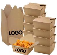 China Bioegradable Kraft Paper Food Container Lunch Meal Box Kraft Paper Box for sale