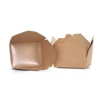 China Disposable Kraft Paper Lunch Box Take Away Container Paper 1300ml Food Box for sale