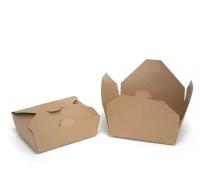 China Disposable Kraft Paper Lunch Box Take Away Container Paper 1300ml Food Box for sale