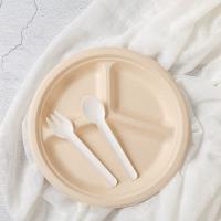China Round  Biodegradable Bagasse Plate 3 Grid for sale