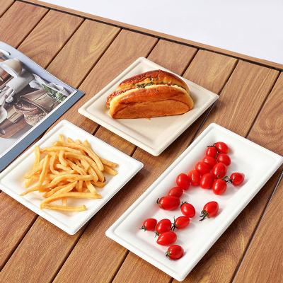 China Square Take Away Paper Plates White Paper Food Containers Oil Free for sale