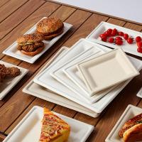 China Square Take Away Paper Plates White Paper Food Containers Oil Free for sale