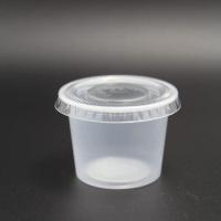 China Disposable Transparent Small Mini Food Container Plastic Sauce Cup with Lid Unit for sale