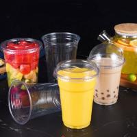 China Custom Logo Printed Clear Diameter Transparent Disposable Drink Cup with Lids for sale
