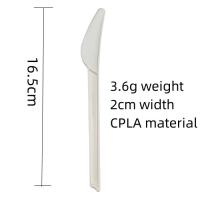 China Disposable CPLA Fork Spoon Knife Plastic Cutlery Set With Napkin for sale