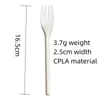 China Disposable CPLA Fork Spoon Knife Plastic Cutlery Set With Napkin for sale