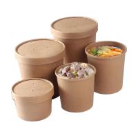 China 26oz Biodegradable Disposable Bowls Paper Soup Cups With Lids 11.5cm Height for sale