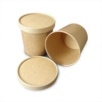 China 26oz Biodegradable Disposable Bowls Paper Soup Cups With Lids 11.5cm Height for sale