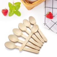 China 160mm Small Round  Biodegradable Wooden Spoons Environmental Protection for sale