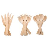 China Food Safe Wooden Party Cutlery Compostable Wooden Spoons Customization for sale