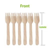 China Durable 160mm Compostable Wooden Forks Environmental Friendly for sale