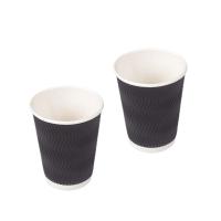 China Personalized Paper Tableware Ripple Wall Paper Cup Recyclable for sale
