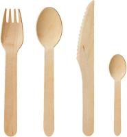 China Lightweight  Disposable Wooden Cutlery Set Customizable Sustainable for sale