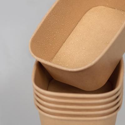 China 850ml Paper Snack Bowls Rectangular Paper Container  172*120*61mm Size for sale