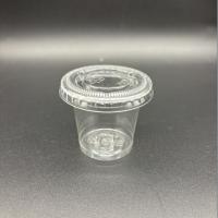 China Biodegradable PLA 2 Ounce Condiment Cups With Lids Clear Plastic Cold Drink Cups for sale