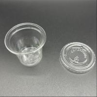 China Biodegradable PLA 2 Ounce Condiment Cups With Lids Clear Plastic Cold Drink Cups for sale