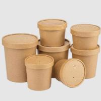 China 16oz Custom Printed Disposable Kraft Paper Soup Cup Soup Container With Paper Lid for sale