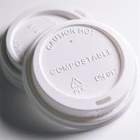 China Customization CPLA Plastic Strawless Lid ф73mm  Compostable Durable for sale