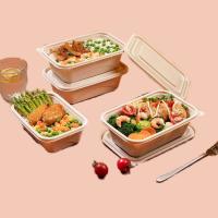 China Natural Color Compostable Lunch Containers Leak Proof 1000ML for sale