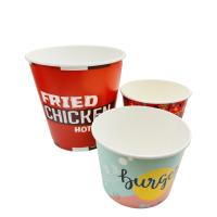 China Single Wall Disposable Paper Popcorn Bucket  Branded 32oz 46oz 64oz for sale