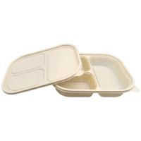 China Restaurant Clamshell Food Container Biodegradable Bento Box Heat Resistance for sale