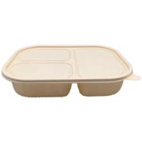 China Restaurant Clamshell Food Container Biodegradable Bento Box Heat Resistance for sale