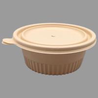 China 350ML Biodegradable Lunch Boxes With Lid  Cornstarch Food Containers Odorless for sale