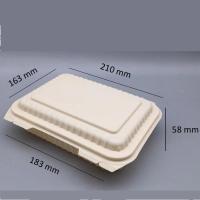 China Flip Top  Cornstarch Food Packaging Biodegradable Lunch Containers 850ML for sale