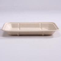 China Supermarket Bagasse Food Tray Disposable Food Grade Various Sizes Available for sale