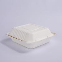 China Disposable Bagasse Food Container 9 Inch Burger Box 3 Compartment for sale
