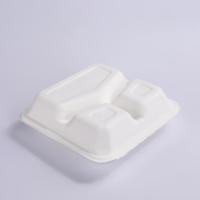 China Disposable Bagasse Food Container 9 Inch Burger Box 3 Compartment for sale