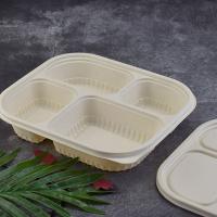 China 4 Compartment Disposable Corn Starch Tray Biodegradable Food Container for sale