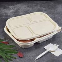 China 4 Compartment Disposable Corn Starch Tray Biodegradable Food Container for sale
