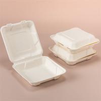 China 8Inch Clamshell Food Containers Compostable Bagasse Food Box for sale