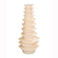 China Corn Starch Disposable Salad Bowl Fast Food  Paper Soup Bowl With Lid 800ML for sale