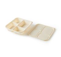 China 3 Compartment Disposable Cornstarch Meal Tray Disposable Meal Trays 160g for sale